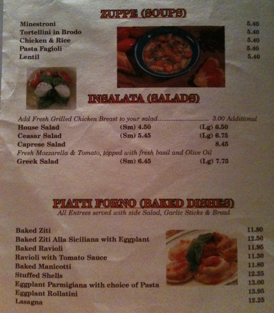 Menu at Pompei Pizza Restaurant, Rocky Point