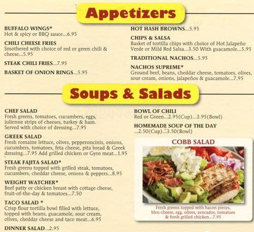 Menu at Mr. Egg restaurant, Denver