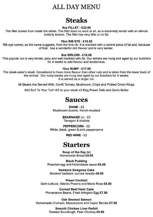 Menu at Provenance Food Hall & Restaurant, Westhoughton