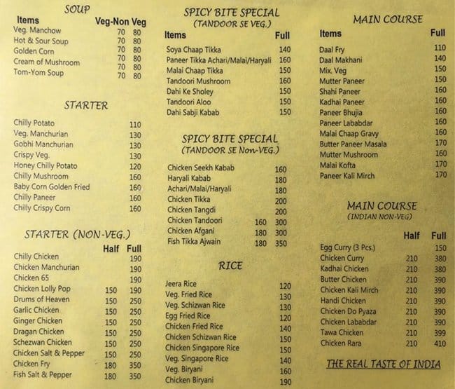 Spicy Bite Menu, Menu for Spicy Bite, Sector PI, Greater Noida - Zomato