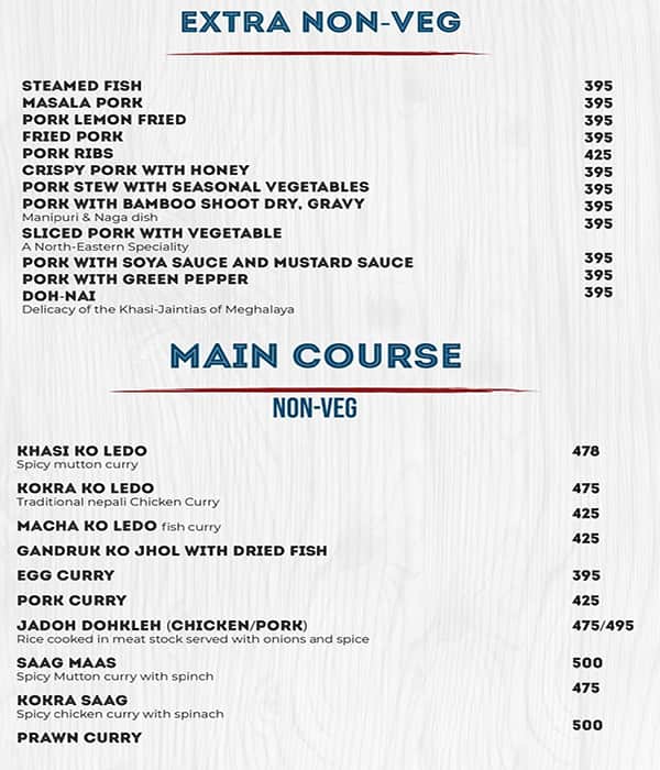 Menu of Lama By Yeti, Christian Basti, Guwahati