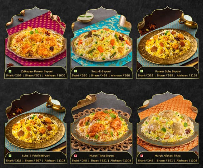 Menu at Behrouz Biryani, Bhopal, Shop No.3