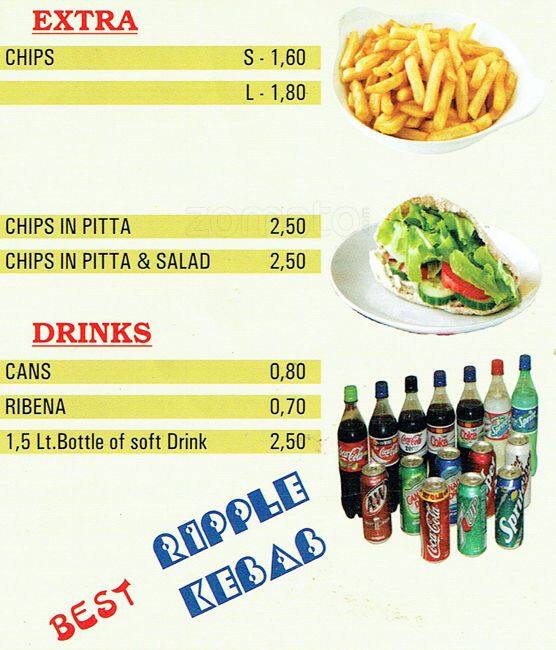Menu at Best Ripple Kebabs, London