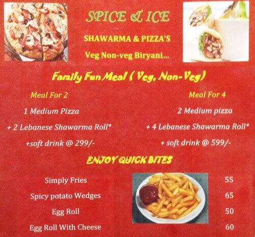 Menu at Spice & Ice, Pune, Premier Plaza