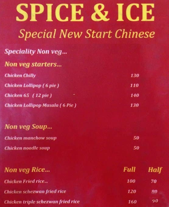 Menu at Spice & Ice, Pune, Premier Plaza