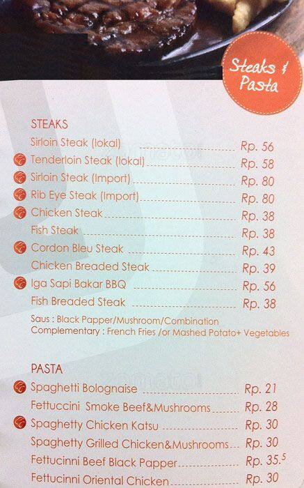 Menu at Quantum Bistro restaurant, Depok, Jl. Cinere Raya