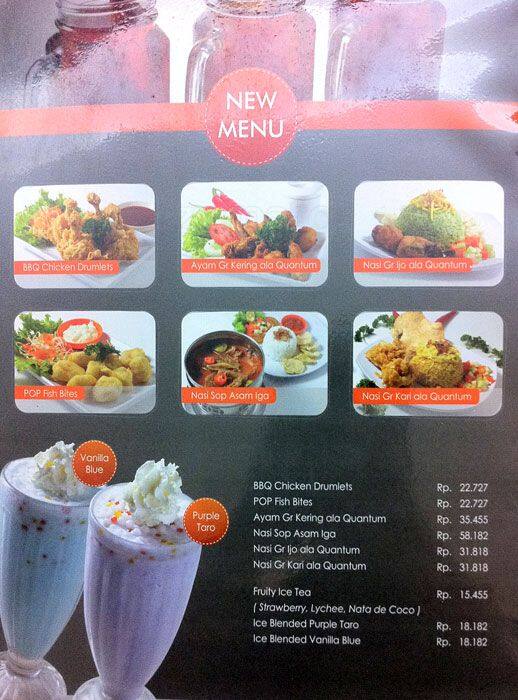 Menu at Quantum Bistro restaurant, Depok, Jl. Cinere Raya
