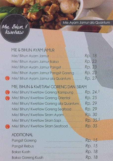 Menu at Quantum Bistro restaurant, Depok, Jl. Cinere Raya