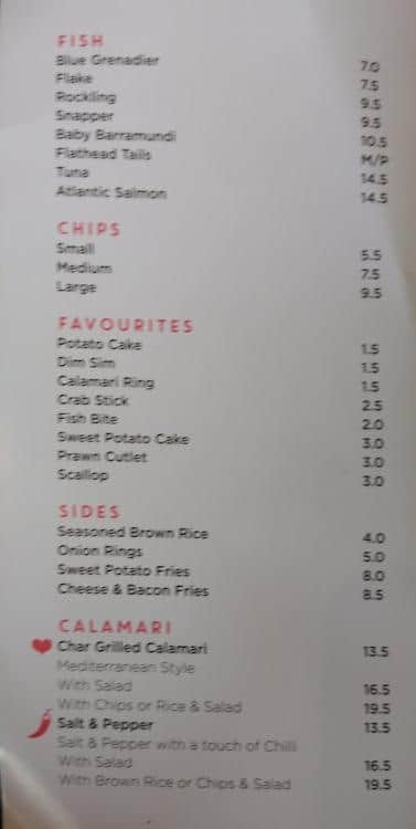 Menu at Saltwater Grill fast food, Albert Park