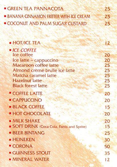 Menu at Lada Garam Resto restaurant, Denpasar