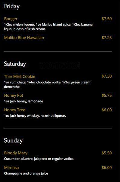 Menu at 3 Monkeys Bar and Grill, Vancouver