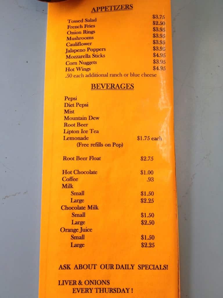 Menu at Fort Diner restaurant, Fort Madison