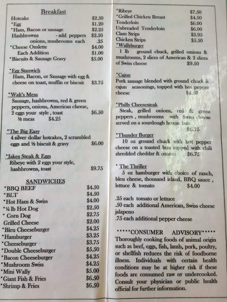 Menu at The Fort Diner restaurant, Fort Madison