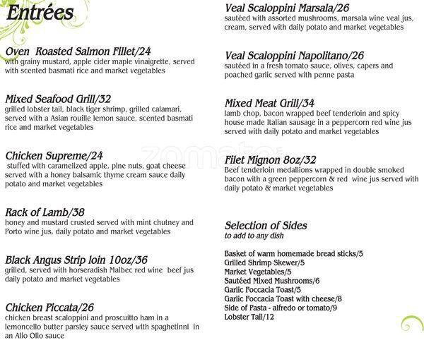 Menu at Bella Notte Ristorante restaurant, Whitby, Brock St N