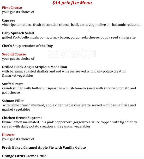 Menu at Bella Notte Ristorante restaurant, Whitby, Brock St N