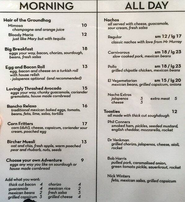 The William Murray Tavern Menu - Urbanspoon/Zomato