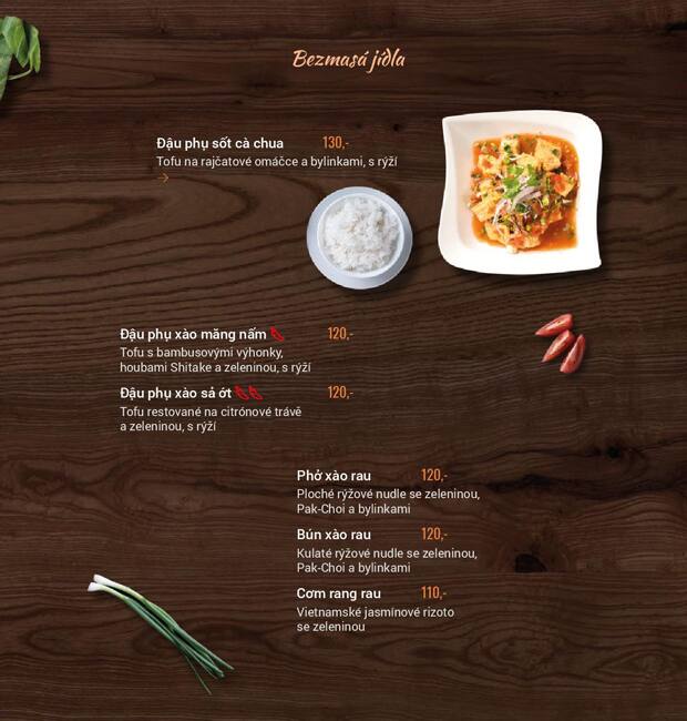 Menu at Bep Viet restaurant, Prague, 2
