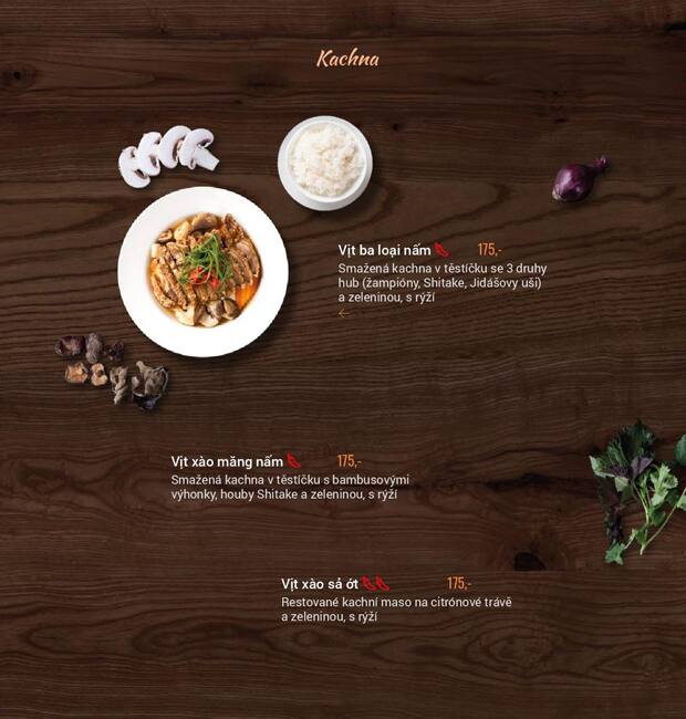 Menu at Bep Viet restaurant, Prague, 2