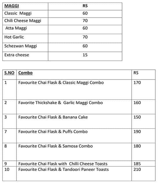 Menu at Chai World, Chennai, 14