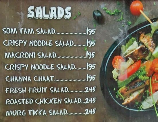 Menu of Reset By Plan B, Sector 29, Gurgaon