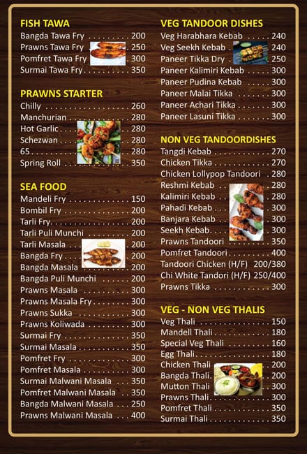 Menu at Tirupati Prasad, Navi Mumbai, 1