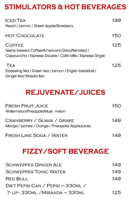 Menu at The Hub, Bengaluru, Near Oxford College