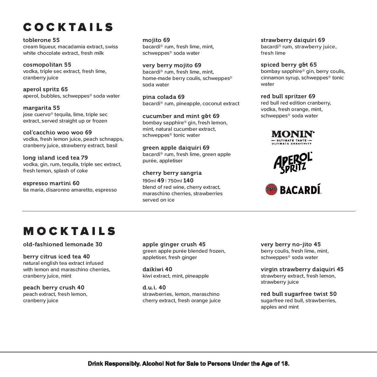 Menu at Col'Cacchio - Montecasino restaurant, Randburg