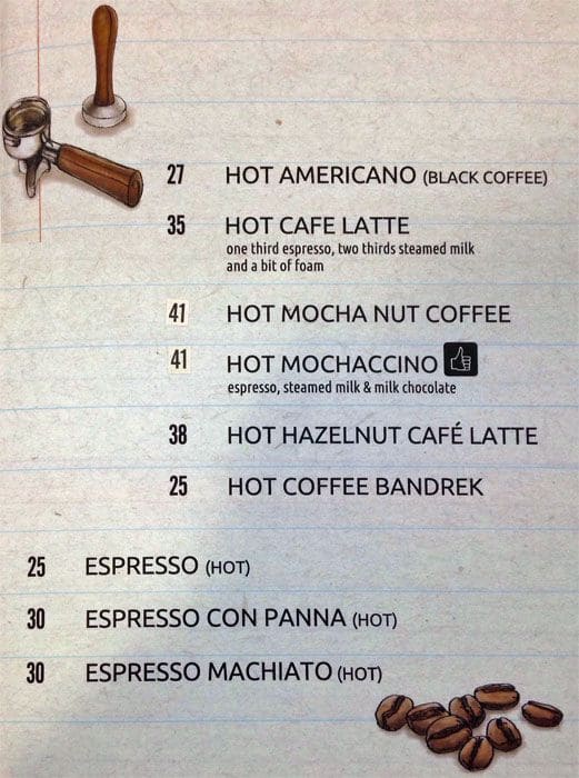 Menu at Java Bean Coffee & Resto cafe, Jakarta, Jl. Jend. Sudirman No.50