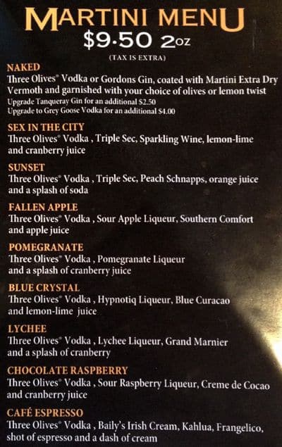 Menu at Tin Cup Sports Grill pub & bar, Burlington