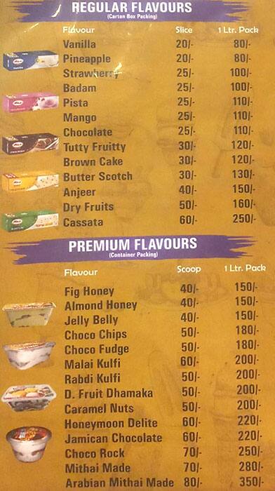 Menu at Max Ice Cream, Hyderabad, Moghal More Apartments Shop No G - 4 ...