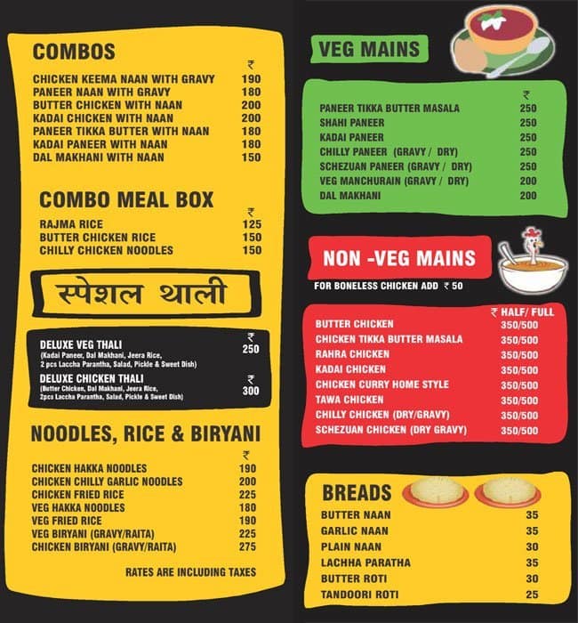Menu at Tikka Express, Chandigarh, Booth no 8 sector 10