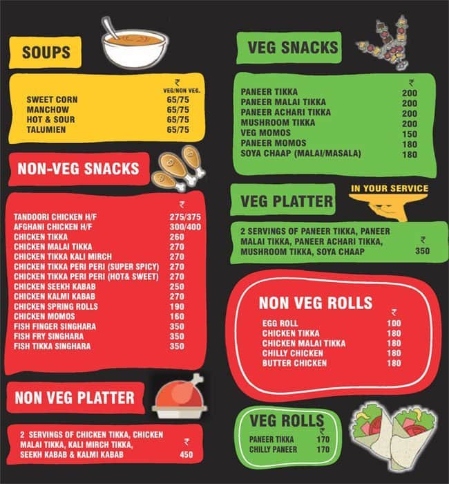 Menu at Tikka Express, Chandigarh, Booth no 8 sector 10