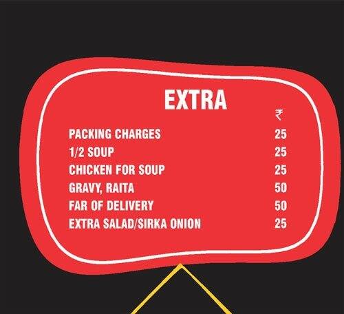 Menu at Tikka Express, Chandigarh, Booth no 8 sector 10