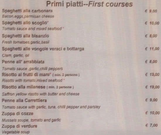 Menu at Ristorante Pizzeria Al Mercante in Fiera, Milan, Via Francesco ...