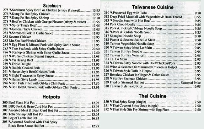 Menu at So Good Restaurant, Ottawa