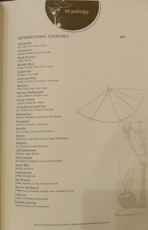 Menu at Red Spice restaurant, Parañaque, New Seaside Dr