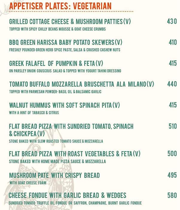 Menu of The Lazy Goose, Nerul, Goa