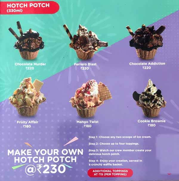 Menu at Havmor Ice Cream, Bengaluru