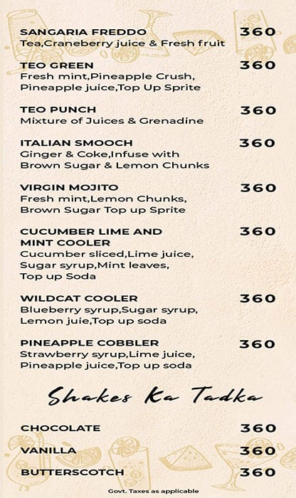 Menu at The Dom - Lounge, Dine, Bar & Restaurant in Punjabi Bagh Club ...