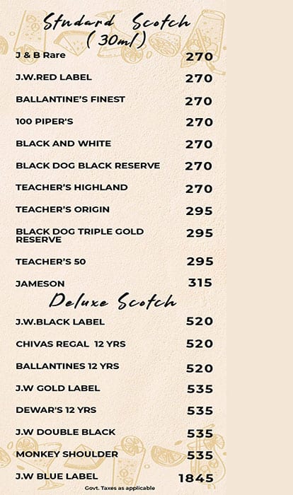 Menu at The Dom - Lounge, Dine, Bar & Restaurant in Punjabi Bagh Club ...