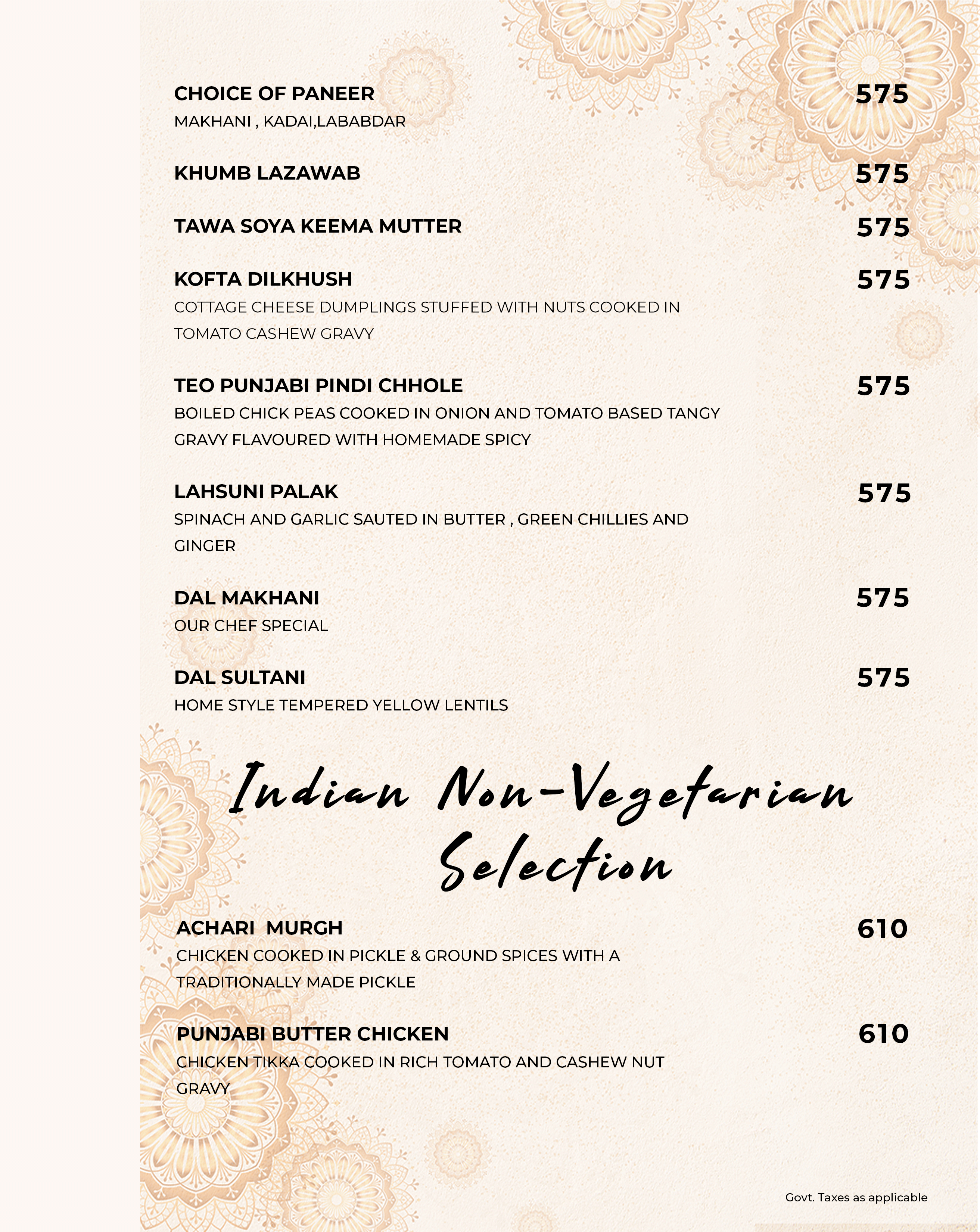 Menu at The Dom - Lounge, Dine, Bar & Restaurant in Punjabi Bagh Club ...