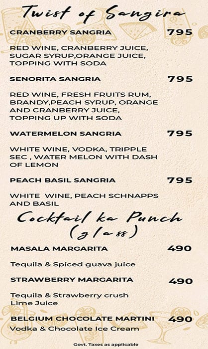 Menu at The Dom - Lounge, Dine, Bar & Restaurant in Punjabi Bagh Club ...