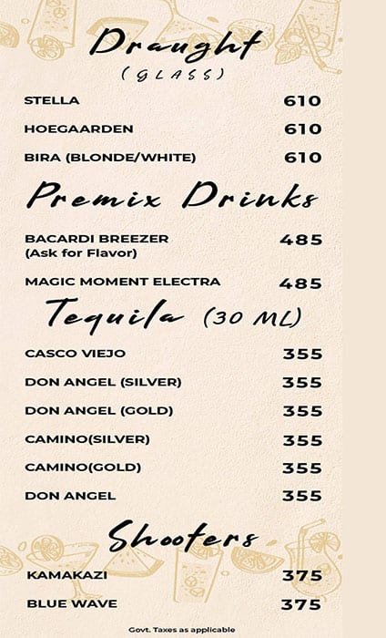 Menu at The Dom - Lounge, Dine, Bar & Restaurant in Punjabi Bagh Club ...