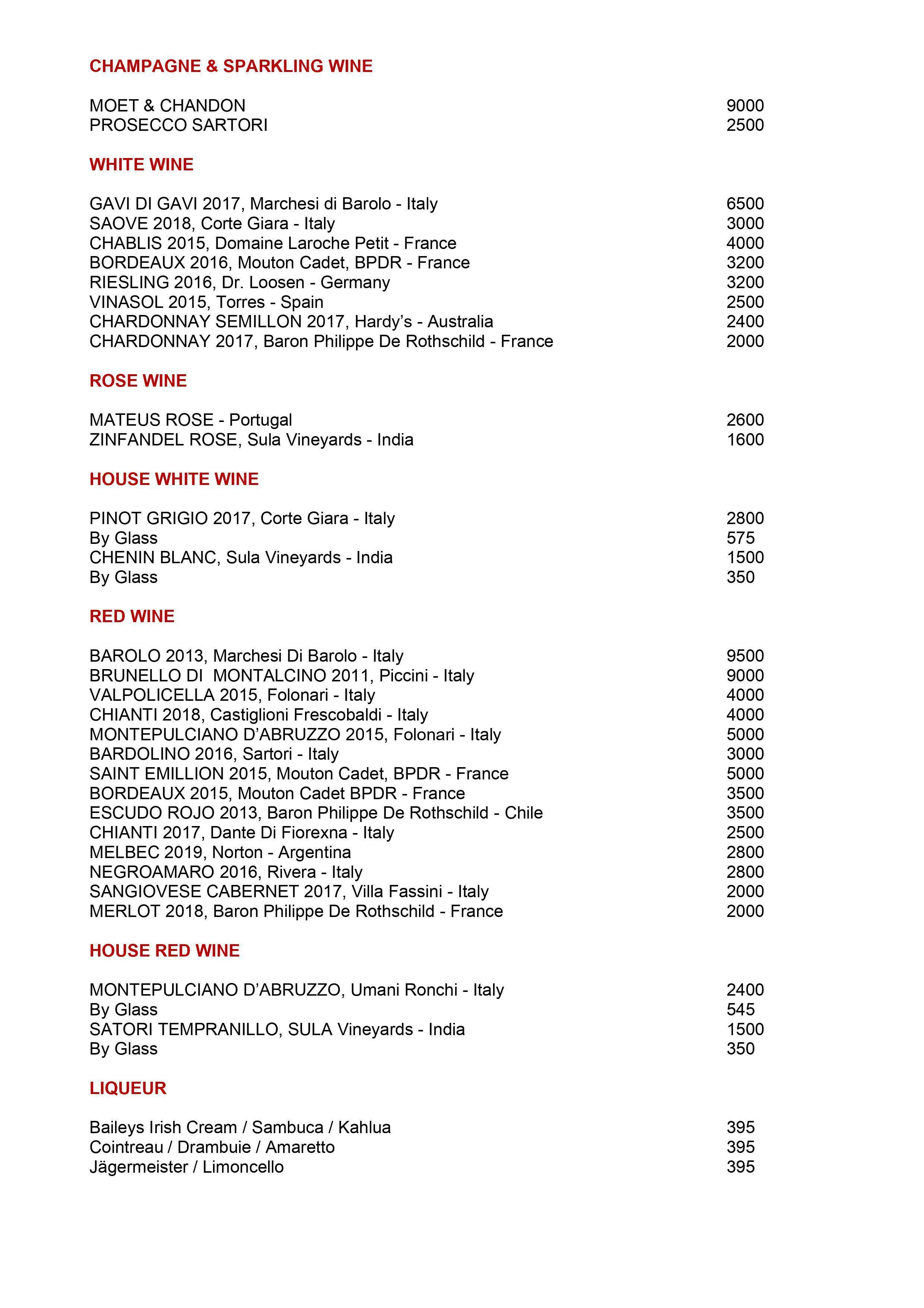 Menu at Spago, New Delhi, 1st Floor