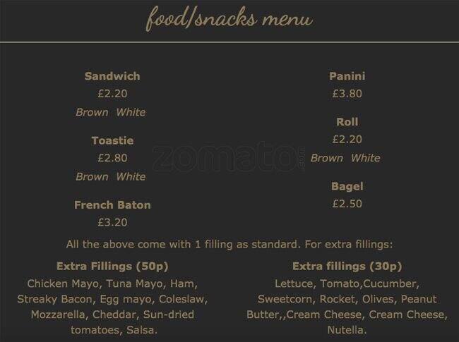 Tabletop Cafe Menu, Menu for Tabletop Cafe, Old Town, Edinburgh - Zomato UK