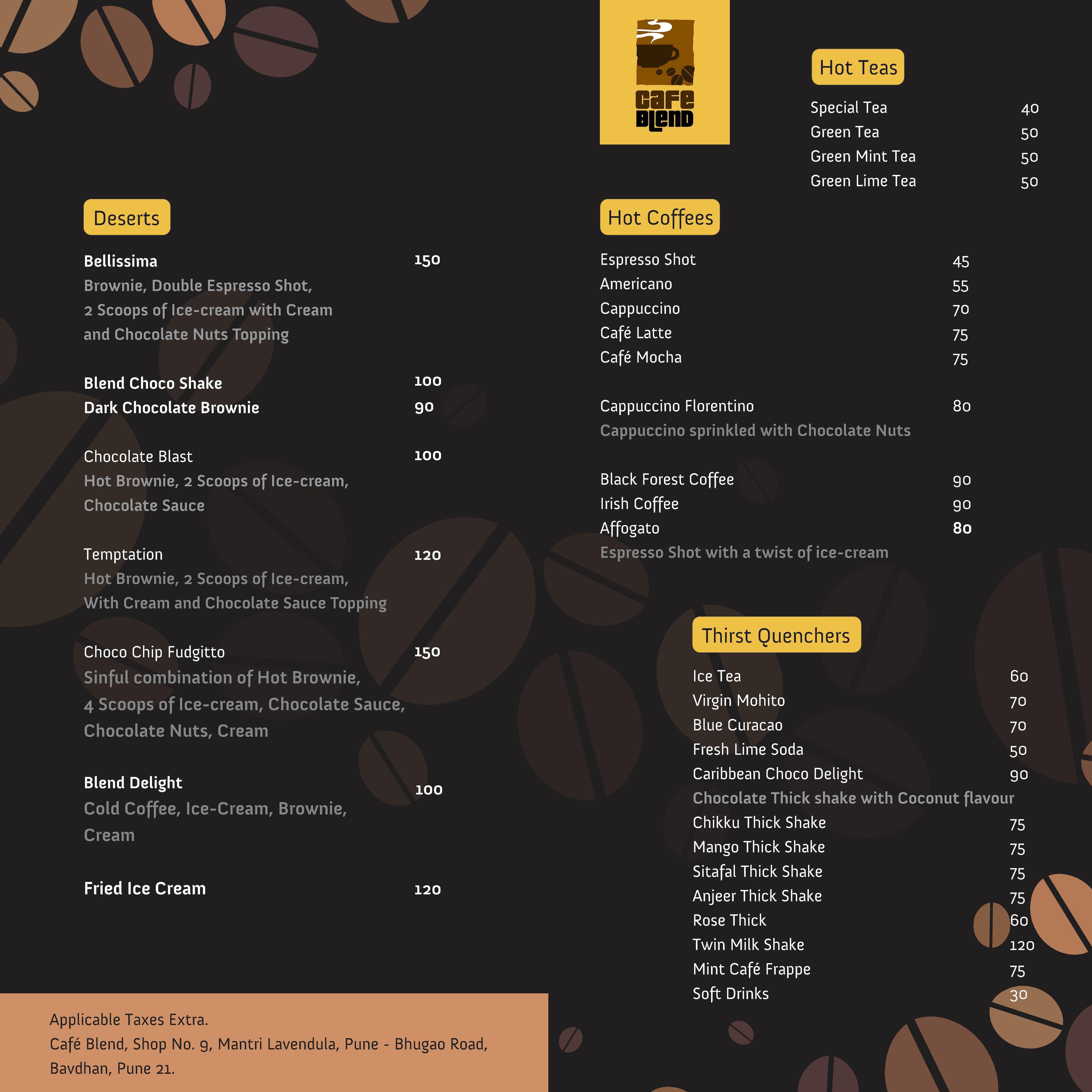 Cafe Blend Menu, Menu for Cafe Blend, Bavdhan, Pune - Zomato