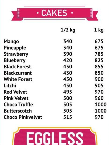Menu at CK's Bakery, Puducherry