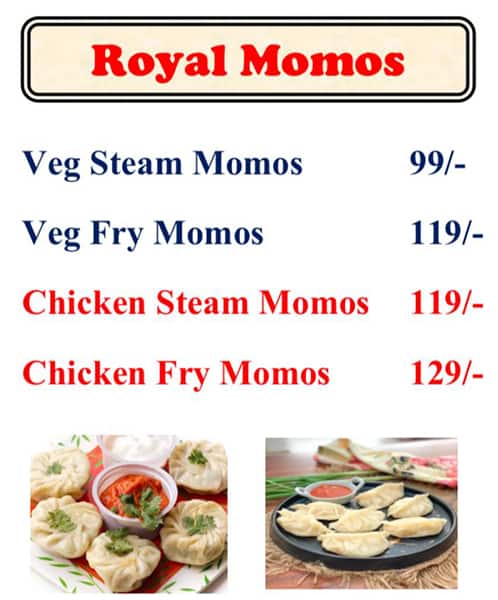 Menu of Royal Momos, Baner, Pune