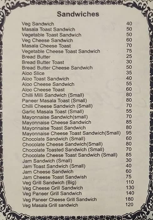 Menu of Ruchi Cafe, Malad East, Mumbai