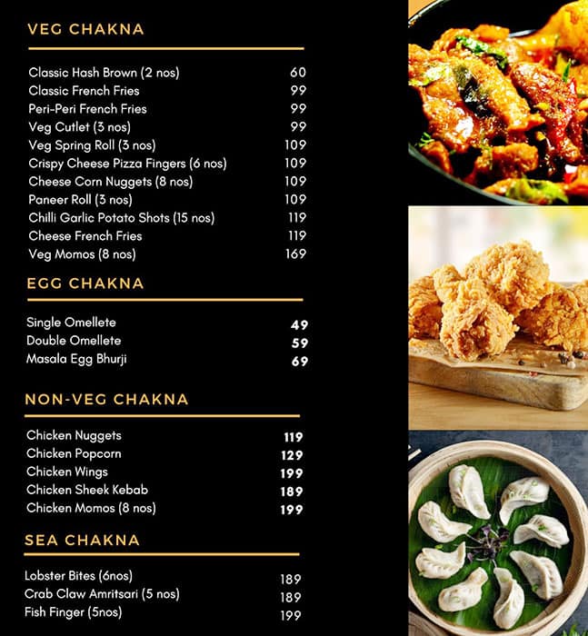 Menu of Chakna Chor, Jalahalli, Bangalore